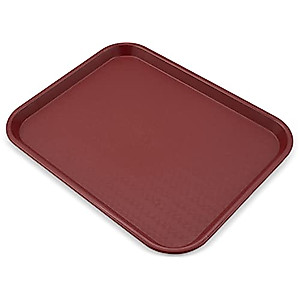 Carlisle FoodService Products Cafe Plastic Fast Food Tray, 14" x 18", Burgundy, (Pack of 12)