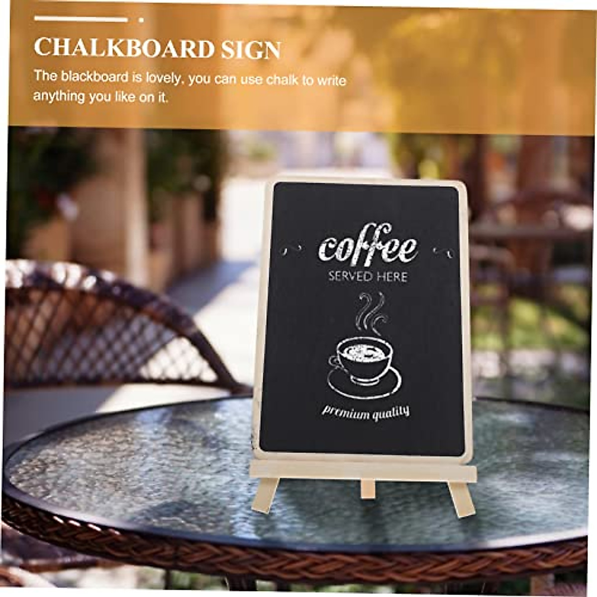 Holibanna 5pcs Blackboard Wooden Easel Small Easel Tabletop Chalkboard Signs Standing Easel Wooden Menu Board Mini Chalkboard Sign Wedding Signs 20x Boxwood Vertical Writing Board