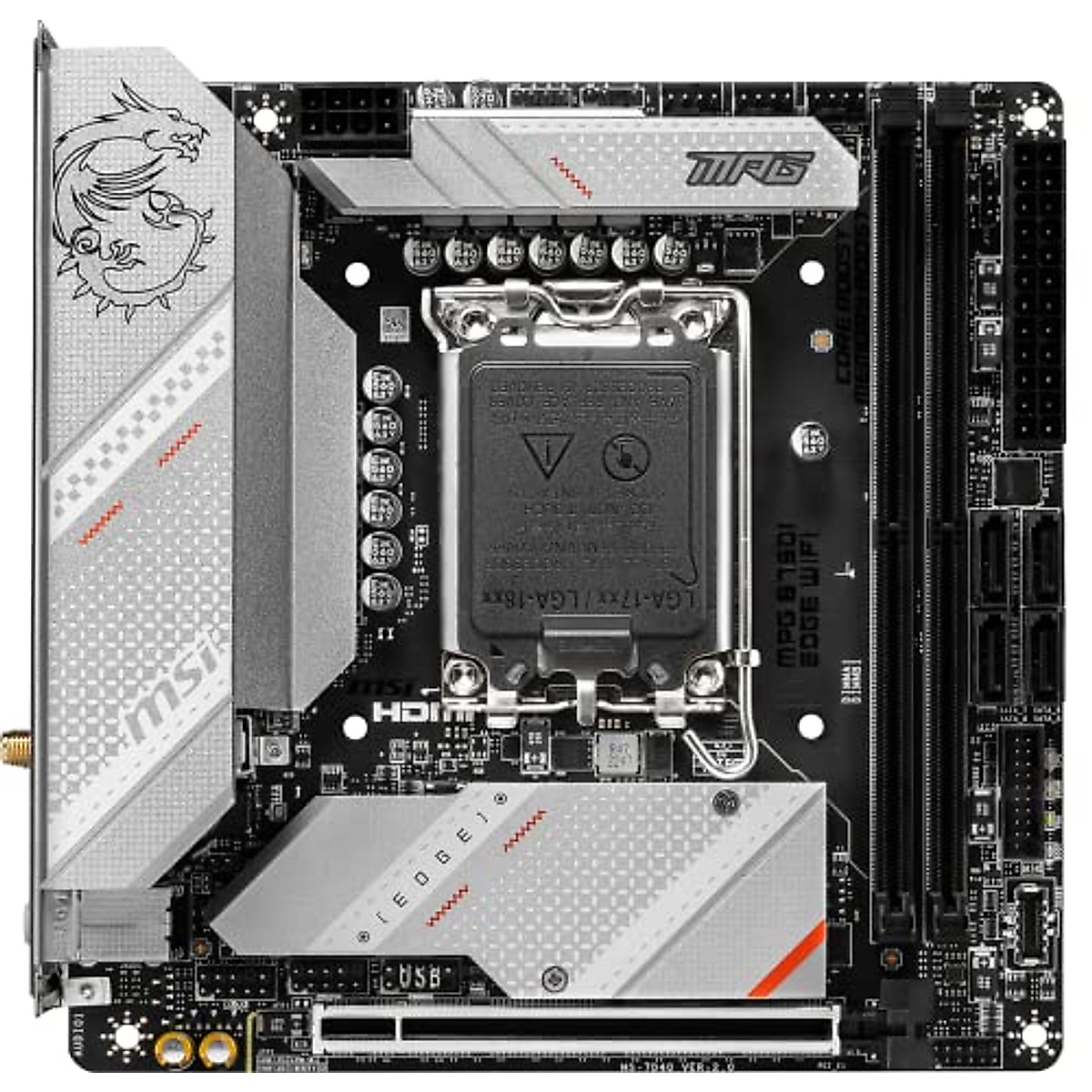 MSI MPG B760I Edge WiFi Gaming Motherboard (Supports 12th/13th Gen Intel Processors, LGA 1700, DDR5, PCIe 5.0, M.2, 2.5Gbps LAN, USB 3.2 Gen2, Wi-Fi 6E, Mini-ITX)