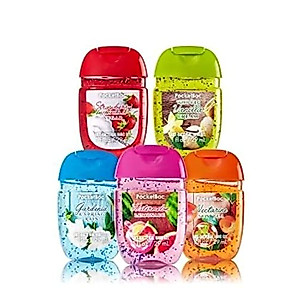 Bath and Body Works Anti-Bacterial Hand Gel 5-Pack PocketBac Sanitizers, Assorted Scents, 1 fl oz each