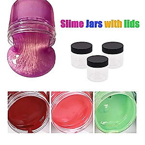 20 Pcs 2 Oz Clear Plastic Round Slime Containers,Plastic Storage Jars with Lids,Refillable Container for Slime,Cream,Cosmetic,Paint and Jewelry
