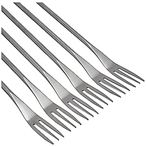 Kuhn Rikon 6 Piece Cheese Fondue Forks of Stainless Steel, Small, Silver