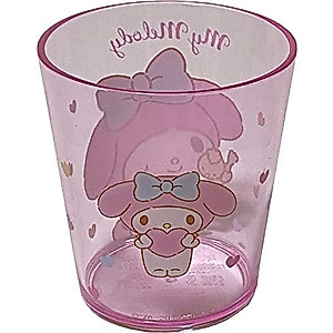Sanrio My Melody Plastic Cups 7.8 × 8.5 × 7.8 cm 260ml Dinnerware Drinkware Saucers Kitchen (Pink)