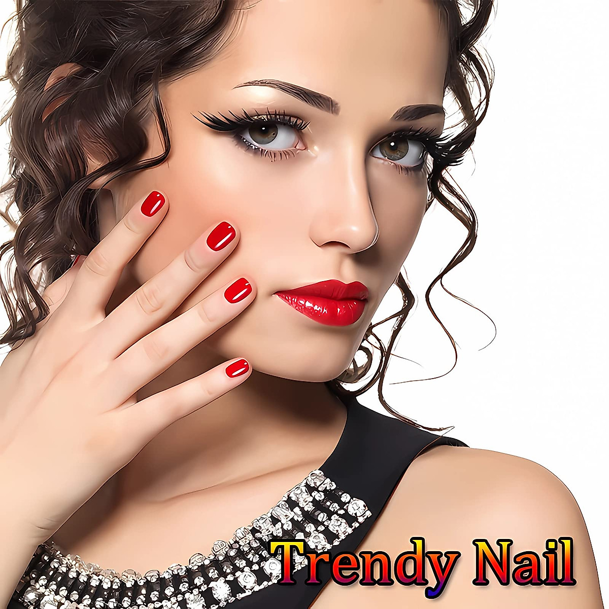 Medium Coffin Nails Press on Glossy Pink White Fake Nails Summer Nail Art Decorations Full Cover Glitter Rhinestone Acrylic Nails Exquisite Design Stick on Nails for Women Girls 24Pcs