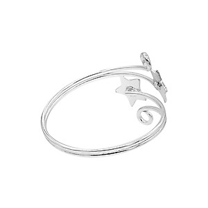 AeraVida Shooting Stars Wrap Swirl Wire Sterling Silver Toe Ring or Pinky Ring