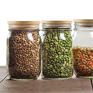 Picowe 6 Pack Bamboo Lids for Wide Mouth Mason Jar Storage Canning Jar Lids Ball Jars(Jars not included)