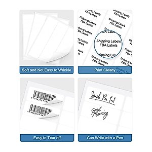Mailing Address Labels, 1" x 2-5/8" Shipping Address Labels for Inkjet & Laser Printers, 750 Blank POLONO Address Labels Compatible with Avery 5160, 8160 Labels, FBA and SKU Labels, Easy to Peel