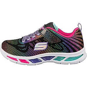 Skechers Litebeams Sneaker, Black/Multi, 2 US Unisex Little Kid