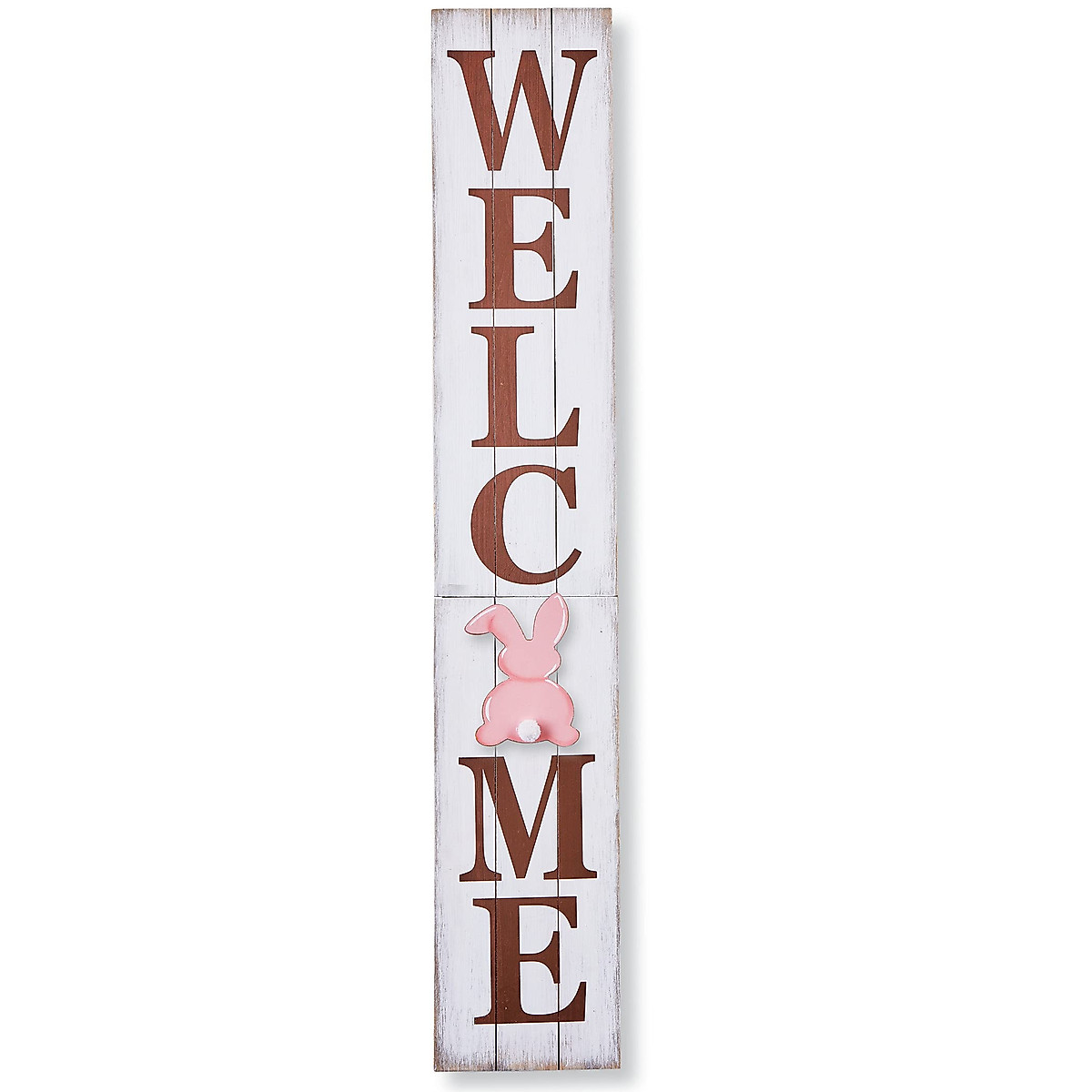 Collections Etc 8-Piece Vertical Multi-Season Wooden Welcome Sign Decor with Magnetic Backing - Seasonal Outdoor Home Decoration for Front Porch, Door, Wall - 46" x 8"