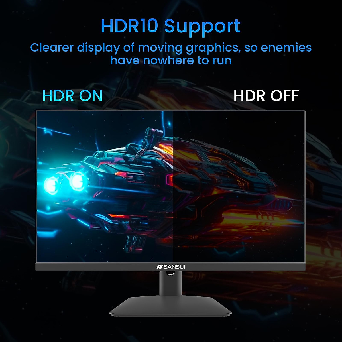 SANSUI 24 Inch Gaming Monitor 180Hz, DP 1.4 & HDMI 2.0 Ports IPS Panel High Refresh Rate Computer Monitor, Racing FPS RTS Modes, 1ms Response Time 110% sRGB (ES-G24F4, HDMI Cable Included)