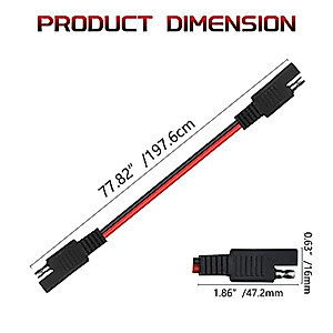 WMYCONGCONG 4 PCS SAE Extension Cable Quick Disconnect Wire Harness SAE Connector 18AWG 6.56Ft Each one(4 PCS)