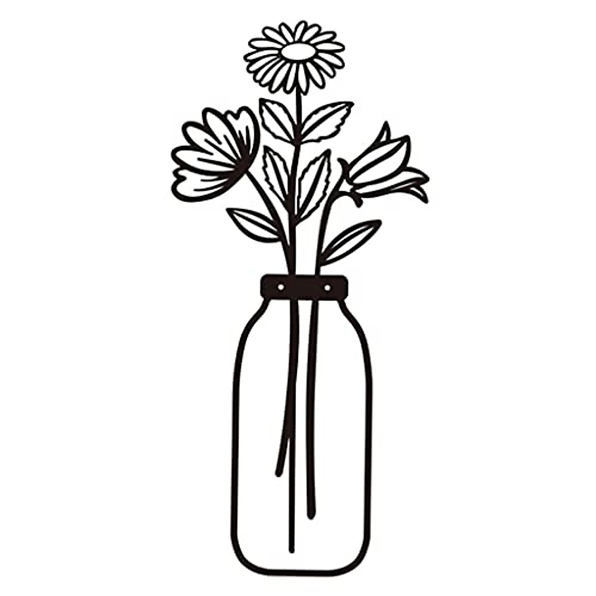 balikha Iron Flowers Ornament Qmetalart Hanging Decorations Vase Statue Figurines Modern Home Bathroom Garden Fence Decor Gift - 406x190x1.8mm