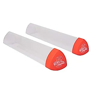 Monster Protectors Playmat Tube Prism-Shaped Play Mat Tube (Red)- Won't Roll Off Surface and Easy in and Out Design 2-Pack