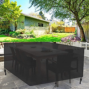 Patio Furniture Covers 45x37x24in /LxWxH Outdoor Furniture Covers Waterproof Covers for Outdoor Furniture General Purpose Sectional Sofa Set Covers, Rectangular Heavy Duty 420D for Deck, Lawn