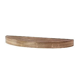 American Art Decor Large Rustic Round Oval Wood Decorative Floating Wall Mounted Shelf - Brown - 36" L x 3" H x 10" D