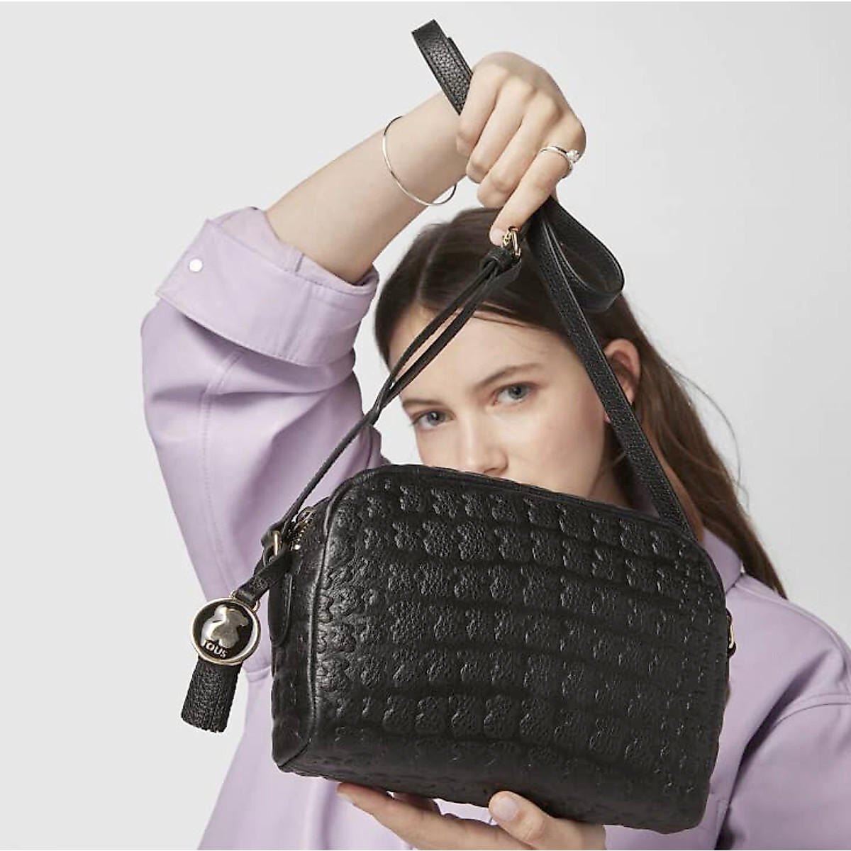 TOUS Calfskin Leather Sherton Crossbody Bag for Women, 14x19x5 cm, Sherton Collection