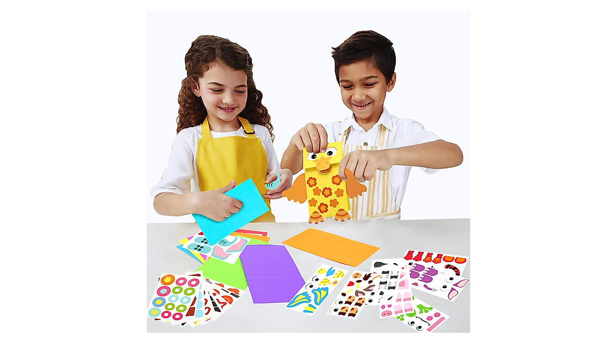 WATINC 9-Pack Hand Puppet Kits for Kids' Creative Play