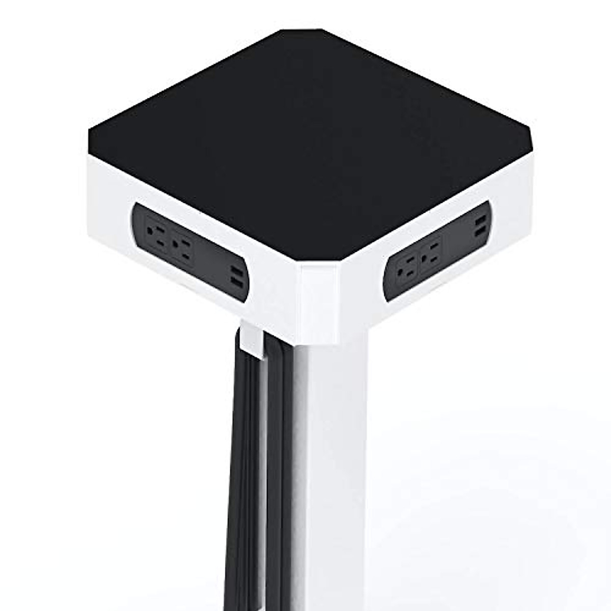 Luxor LuxPower Mobile AC and USB Charging Tower with 8 USB Charging Ports, 8 AC Outlets - White, 14" W x 14" D x 40" H