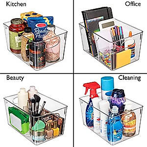 ClearSpace Plastic Storage Bins With lids – Perfect Kitchen Organization or Pantry Storage – Fridge Organizer, Pantry Organization and Storage Bins, Cabinet Organizers - 4 Pack