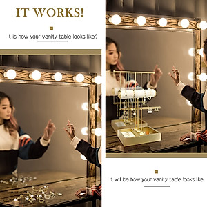 Funlove Jewelry Organizer Stand 3-in-1 Holder for Necklaces Bracelet Earrings & Ring, Tree Jewelry Tower Metal & Wood-Gold