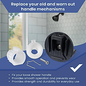 Dreyoo 2 Pack Shower Handle Adapter Kit Replacement for 116653, Compatible with Moen Posi-Temp Single Handle Tub/Shower Faucet Valve Cartridge, Plastic Shower Handle Replacement Accessory Adapter Kit