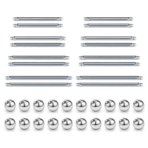 D.Bella Replacement Balls Surgical Steel Straight Bar Body Piercing Jewelry Barbell Parts 14G 12mm 14mm 16mm 18mm Bar