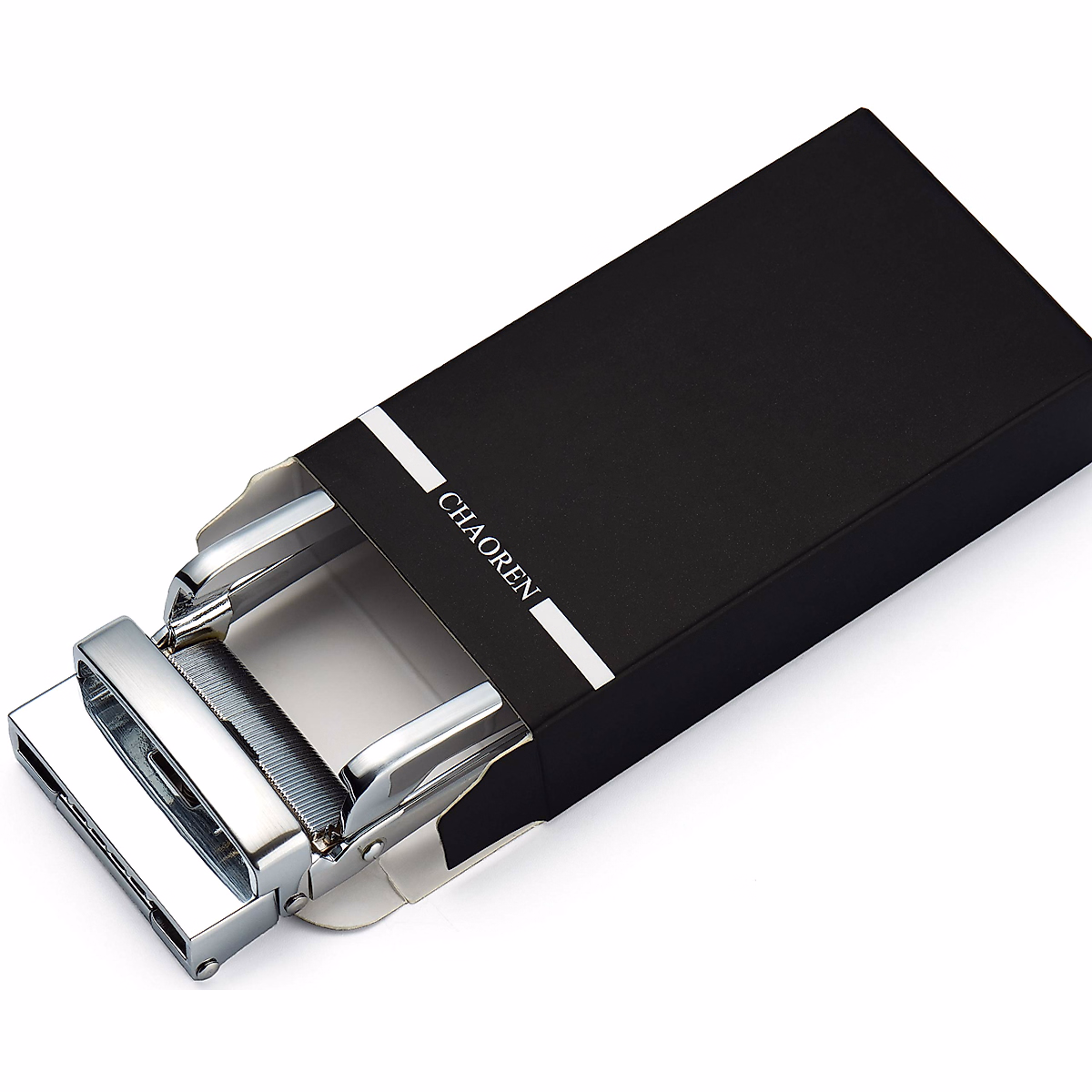 CHAOREN 40mm Ratchet Belt Buckle for 1 3/8 Slide Belt Strap, Click Buckle Adjustable Skeleton Shape