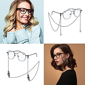 sailimue 4 Pcs Goth Glasses Chain for Women Men Sunglass Eyeglass Chains Black Bat Eyeglasses Chain Eyeglass Strap Holder