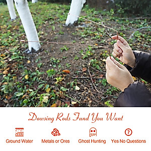 Dowsing Rods, 99.99% Copper Dowsing Rods for Ghost Hunting Tools, Divining Rods for Water Divining, Energy Healing, Paranormal, Gold, Yes No Questions
