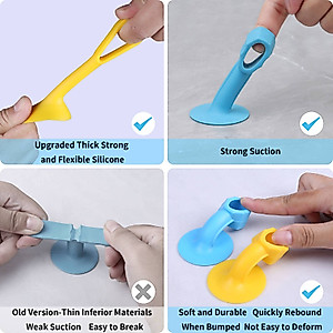 3PCS Premium MILEQEE Door Handle Stopper for Door Wall Protector, Door Knob Silencers, Silicone Noise Stoppers for Slamming Doors, Soft Sound Dampening Doorstop Bumpers, Quiet Catch Suction Cup White