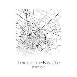 Lexington Fayette Kentucky: 6x9 Blank Lined City Graphic Map Journal