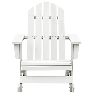 GOLINPEILO Wooden Patio Rocking Chair,High Back Porch Rocker,Outdoor Rocking Chair, Widely Used for Lawn, Porch, Backyard, Indoor and Garden, Wood White