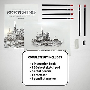 SpiceBox Adult Drawing Sketching Kit, Learn to Draw, How to Sketch Books, Art Hobby Kits for Adults, Sharks and Sea Creatures