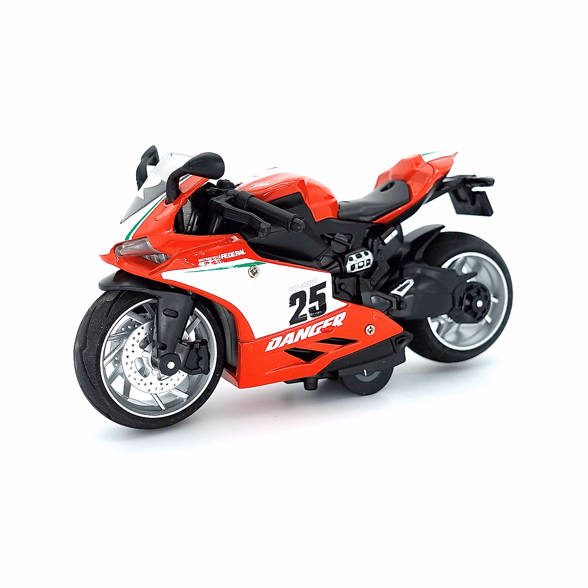 MING YING 66 Pull Back Motorcycle Model - 1:12 Scale Toy Motorcycle,Motorcycle Toy with Light and Music Gift for Children Boys and Girls (Red)