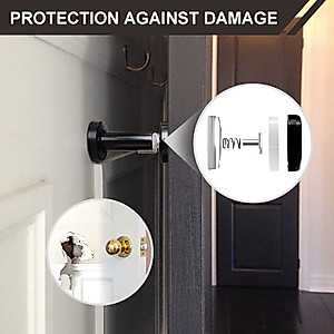 TinyPoint Door Stopper, Magnetic Door Stop with Screws, Premium Stainless Steel, Stronger Mount Magnetic Door Catch, Heavy Duty Door Holder, Hold Your Door Open (Black)