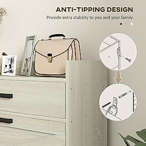 HOMCOM Narrow Shoe Cabinet, Industrial Shoe Storage Cabinet with 2 Flip Drawers, Adjustable Shelves, and Top Drawer, Entryway Hidden Shoe Storage for 12 Pairs of Shoes, Distressed White