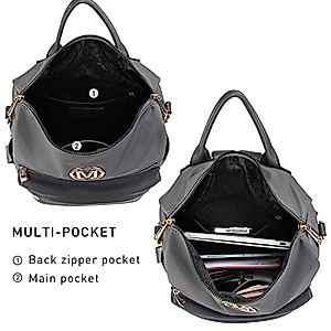 MKP COLLECTION Women Nylon Water Resistant Backpack Purse Convertible Large Ladies Designer Rucksack Travel Shoulder Bags Handbag Wristlet
