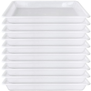 10 Pack Plastic Art Trays,Activity Crafts Tray,Organizer Tray,Serving Tray for Home,School,Kids,DIY Projects,Painting,Beads (White)
