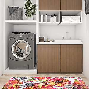 Rugshop Modern Bright Flowers Anti Fatigue Standing Mat 18" x 47" Multi