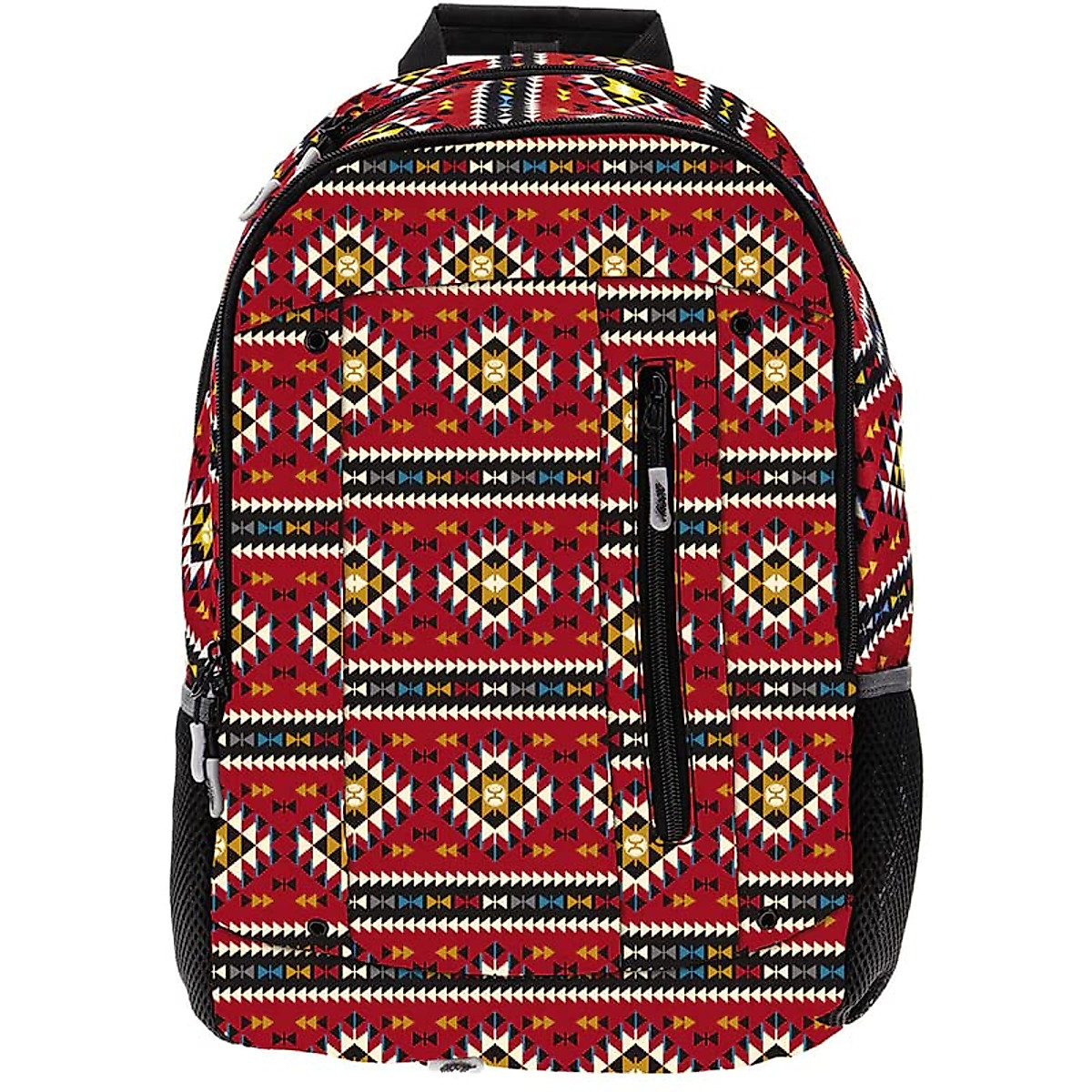 HOOEY Rockstar 20 Liter School Hiking Backpack Rain Cover Hat Strap Laptop Sleeve Hydro Pockets (Red/Black)