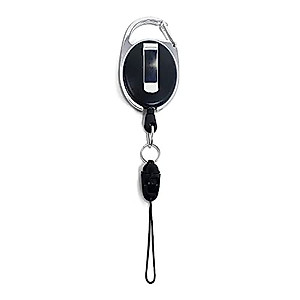 Phone Assured Phone Tether - 31" Safety Anti Theft Retractable Phone Clip - Anti-Drop Travel Clip - Black Smartphone Clip for Pants or Purse - Universal Connection Fits Any Smartphone Case (1 Pack)