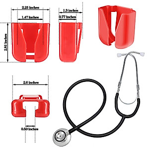 3 Pieces Stethoscope Holder Clip Plastic Nursing Waist Belt Stethoscope Holder Clip for Nurses Physicians(Cyan, Purple, Red)