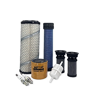 HERO Maintenance Filter Kit For Exmark LZS749EKC604SS Lazer Z S-Series Zero-Turn Mower Filters Fits OEM 2508301S 2508304S 5205002S 2405013S 2513214S 1160164 With Kohler ECV749-3014 27HP Engine