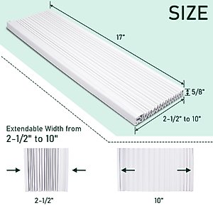 Flehomo Window Air Conditioner Side Panels with Double Layers, Adjustable Insulation AC Side Panel, Window Unit Replacement Screen, Fits Up to 17" x 10", White