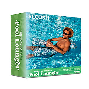 Sloosh Pool Floats Chairs Adult, Inflatable Pool Lounge Chairs,Plant Pattern Floating Pool Hammock Chair for Adults,Blow up Pool Noodles Floats for Pool Party Summer Water Fun(Tropical Leaves)