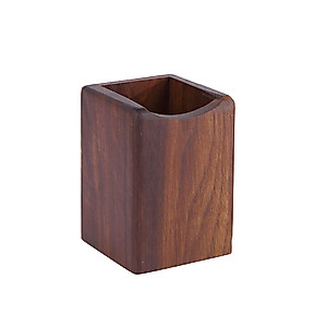 Wood Pen Holder Desk Pencil Holders Wooden Pen and Pencil Organizer Cup for Desktop Pens Stand Holder Cups, 10 x 7 x 7 cm, Eco Natural Color (Coffee)