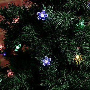 String Light, 2Pcs String Light 5M/16.4Ft 50 Led Sakura 8 Lighting Modes Lamp String Lighting Chain Decoration Bulb for Home Party Garden-