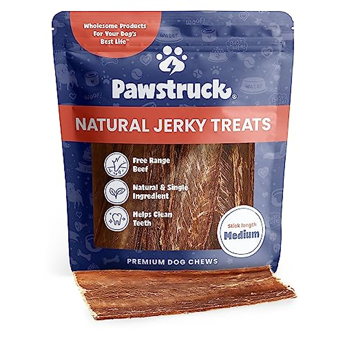 Pawstruck Joint Health Beef Jerky Dog Treat Chews, 4"-6", 25 Pack - Gourmet, Fresh & Savory Jerky - Naturally Rich in Glucosamine & Chondroitin - Promotes Healthy Joints & Tissue Growth