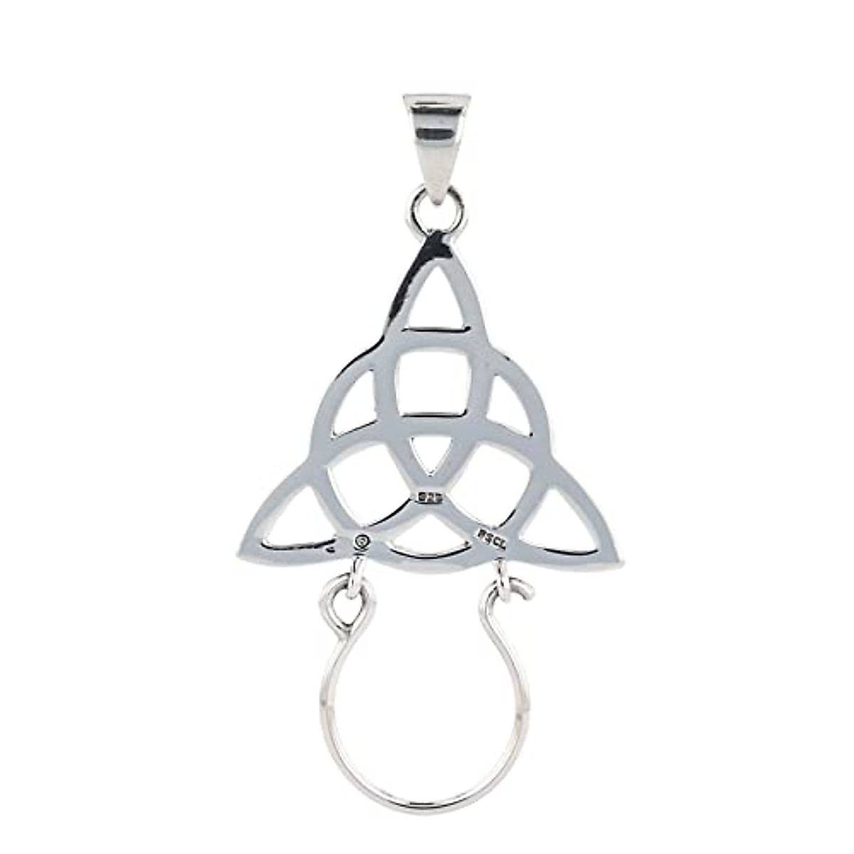 Jewelry Trends Trinity Triquetra Charm Holder Sterling Silver Pendant
