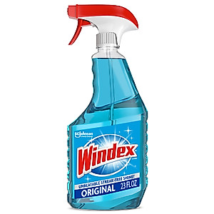 Windex Glass and Window Cleaner Spray Bottle, Original Blue, 23 fl oz